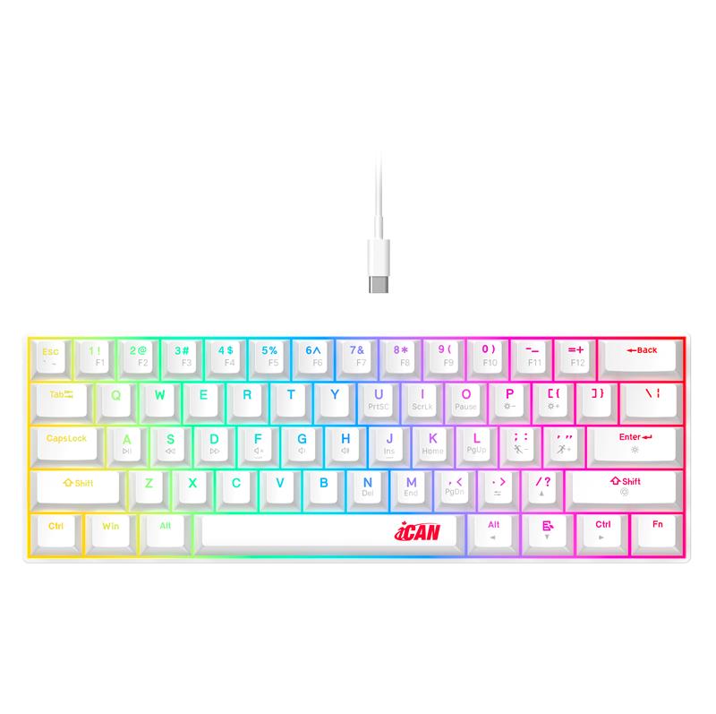 iCAN CX23UL White Wired Rainbow Gaming Keyboard, 61 Keys - Canada ...