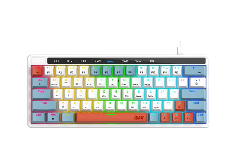 iCAN MK1103 Tri-Mode RGB Mechanical Gaming Keyboard, 63 Keys - Canada ...