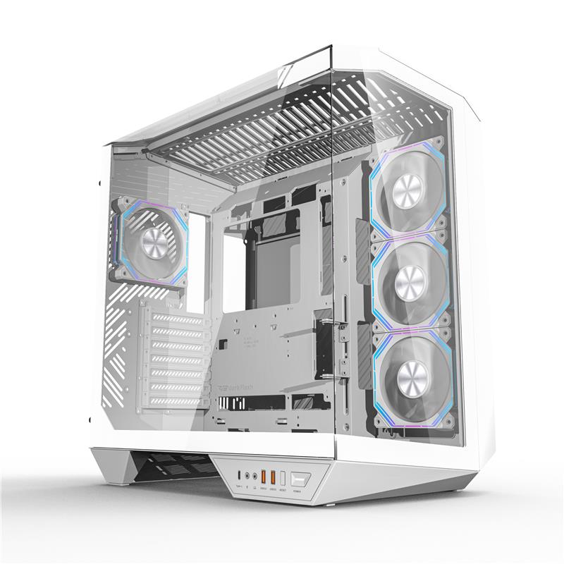 DarkFlash DY470 ATX Panoramic PC Case, 4x ARGB Fans Included, White ...