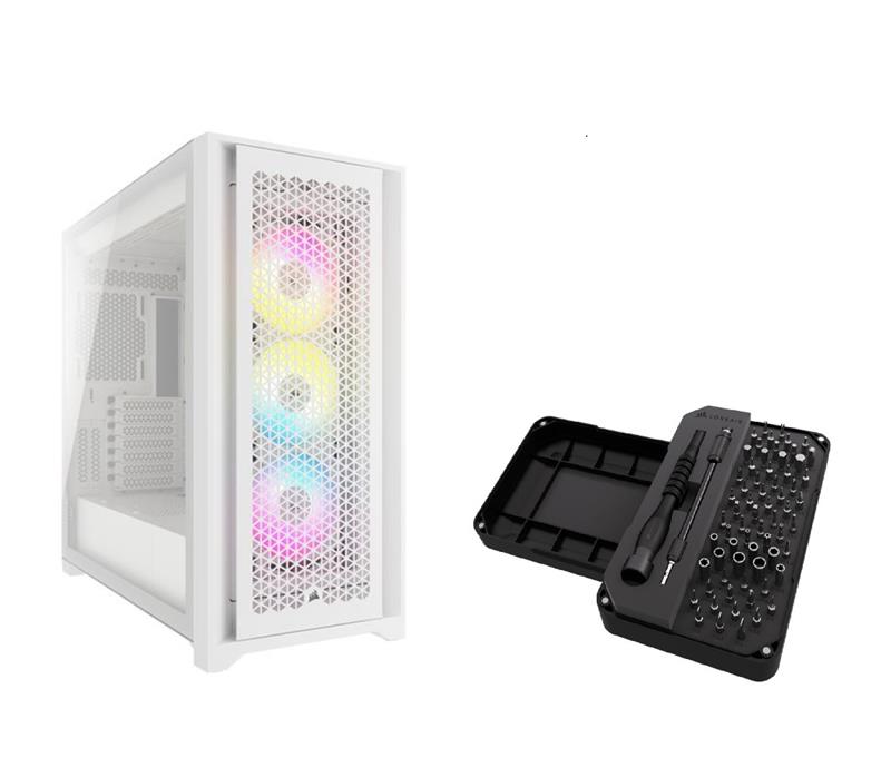 CORSAIR iCUE 5000D RGB Airflow Case, White + FREE Corsair PC DIY ...