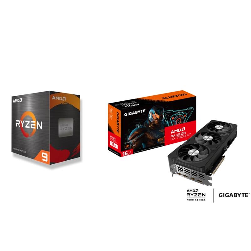 AMD Ryzen 9 5900XT 16 cœurs + GIGABYTE Radeon RX 7800 XT GAMING OC 16Go ...