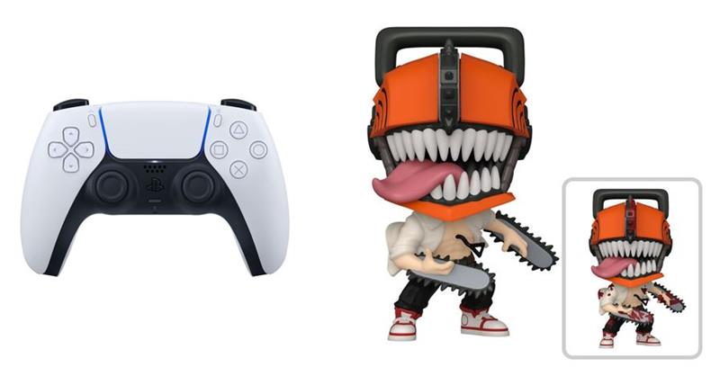PS5 DualSense Wireless Controller – White + FREE Funko Pop! Chainsaw ...