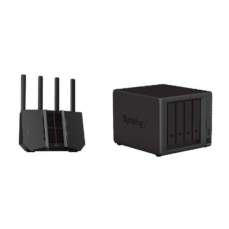 ASUS RT-BE92U BE9700 Tri-Band Wireless Wi-Fi 7 Router + Synology DS923 ...